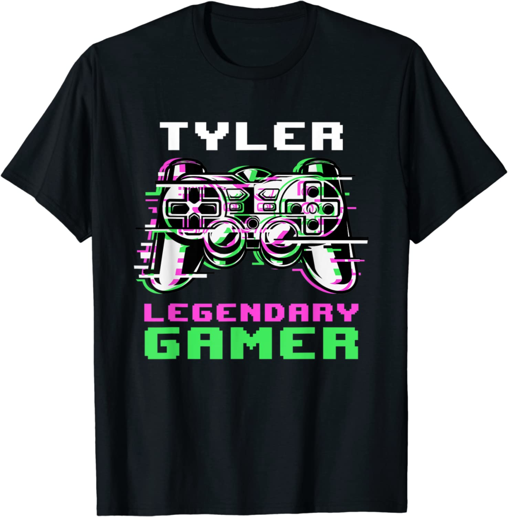 Tyler - Legendary Gamer - Personalized T-Shirt | Name Gift Ideas